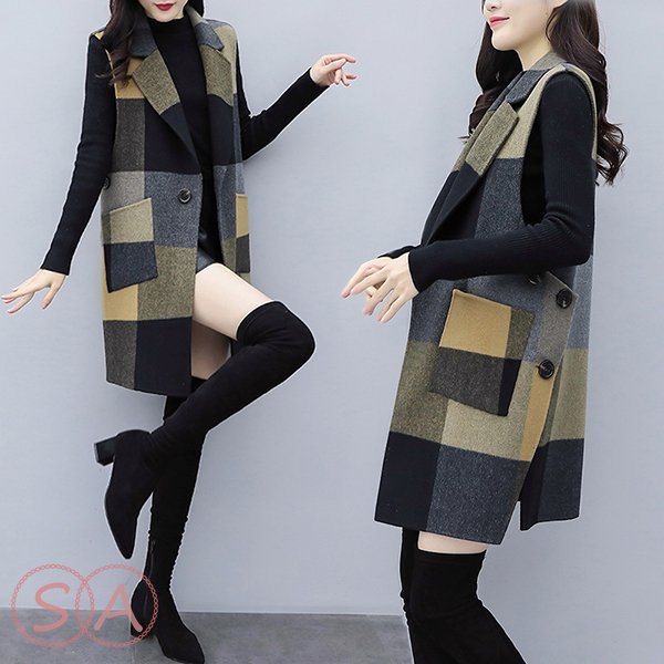 コート レディース 40代 秋冬 トップス アウター ベスト モッズコート ロングコート チェック柄 きれいめ 韓国風 カジュアル 大きいサイズ おしゃれ 着痩せ 新品