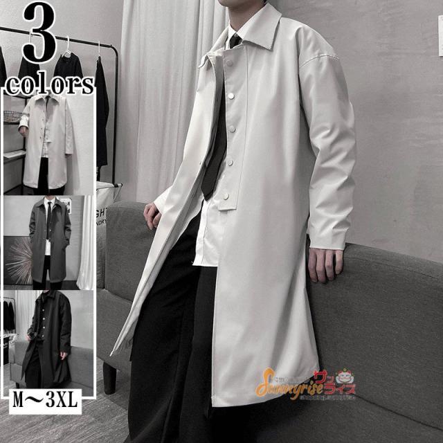 ジャケット トレンチコート  薄手メンズ コート 長袖 無地 アウタースプリングコートロング丈 通勤 出かけ 旅行 コート春アウターおしゃれ