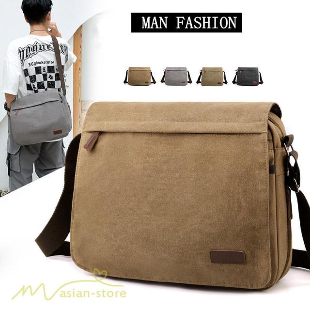 ショルダーバッグ メンズ 斜めがけ 2way 帆布 帆布バッグ 斜め掛けバッグ キャンパス メンズバッグ ズック キャンバスバッグ 通勤通学 小さめ 大きめ 大容量