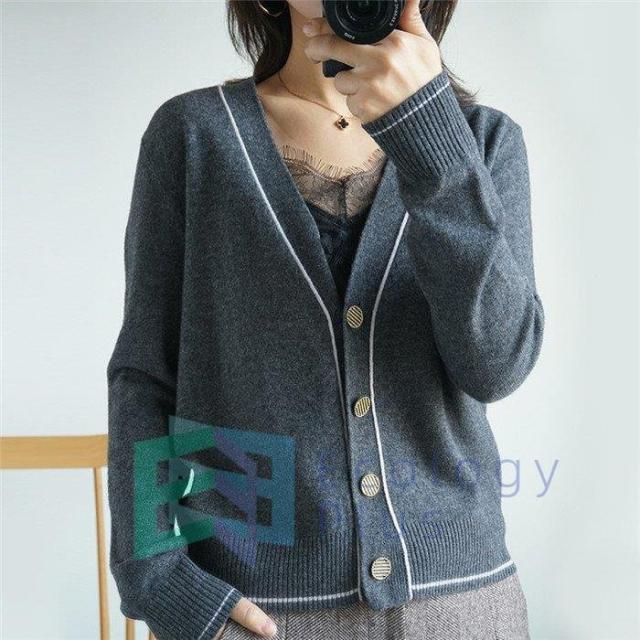 ニット カーディガン レディース ニットカーディガン 羽織り アウター カーデ 長袖 ニットセーター 上品 Vネック ゆったり トップス 体型カバー 秋 冬 春