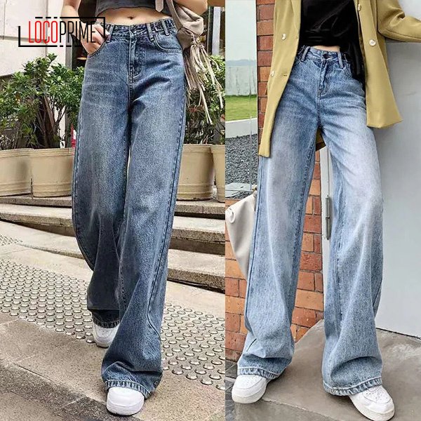 レディース デニムパンツ ワイドパンツ ストレート ゆったり ジーンズ ジーパン ハイウエスト ロングパンツ 着痩せ 秋物 オシャレ 20代30代40代 体型カバー