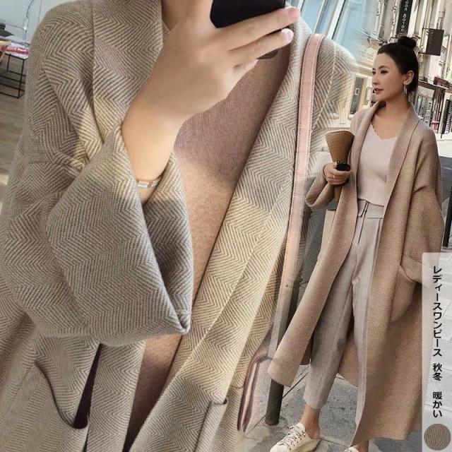 ニットコート レディース秋物ゆったりニットセーターコート冬物暖かいニットコートおしゃれ着痩せアウター上品20代30代40代　お出かけ/結婚式