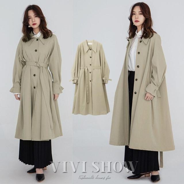 レディース 春コート スプリングコート トレンチコート ライトアウター 無地 長袖 通勤 薄手