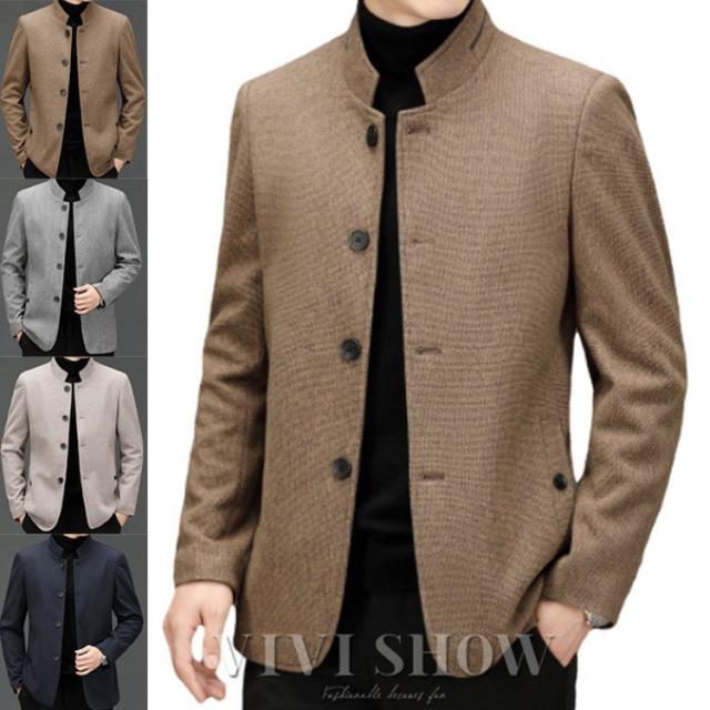 ジャケット メンズ メンズ アウター コート ショート丈 モノトーン スタイリッシュ 立ち襟