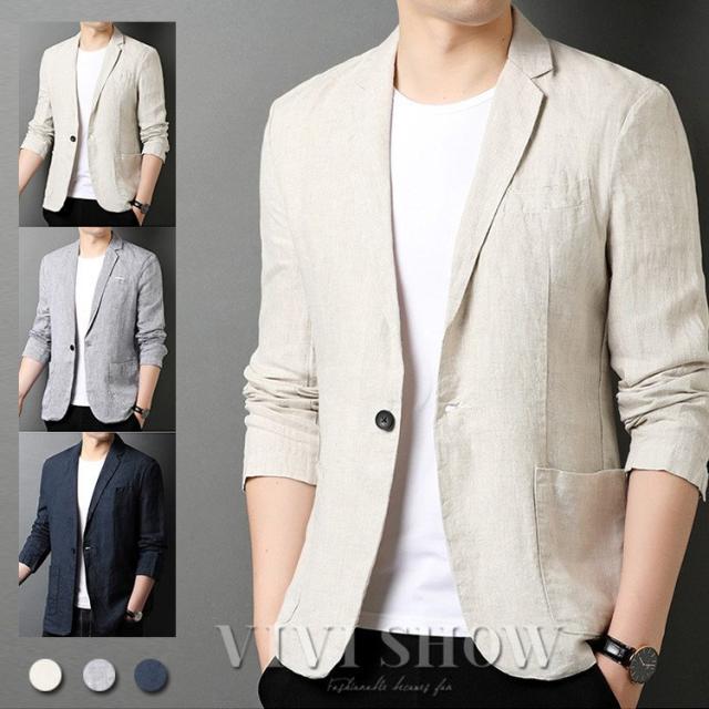 ジャケット メンズ サマージャケット 麻 テーラード クールビズ ビジネス アウター 羽織 新作