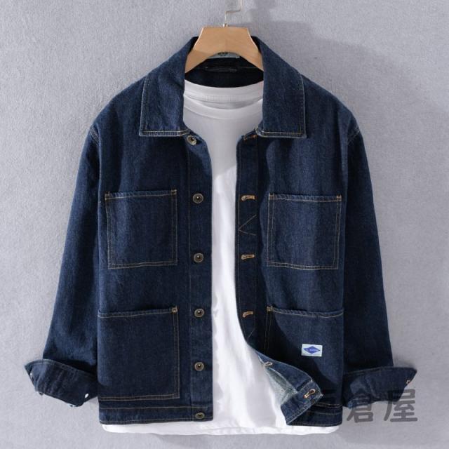 Gジャン デニムジャケット メンズ 綿100％ おしゃれ ブルゾン 作業服 ワーク 秋 カジュアル