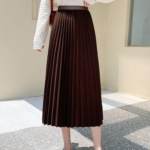 プリーツスカート aラインスカート フレアスカート ロングスカート レディース オフィス 着痩せ 秋 冬