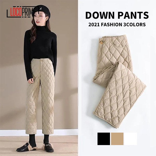 ダウンパンツ レディース ワイドパンツ ダウン フリース 暖かパンツ 防寒パンツ 保温 防風 部屋着 ルームウエア アウトドア 登山 ゴルフパンツ 大きいサイズ