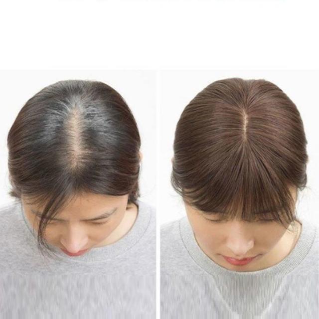 ロング 人毛 トップカバー ウィッグ 手植え レディース 35cm 増毛 30cm