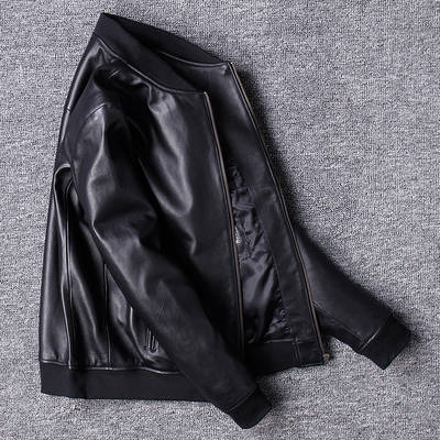 ライダース ジャケット メンズ ラム革  黒ブラックシングル バイクジャケット レザージャケット ブルゾンダブルライダース MA-1 Gジャン春夏秋冬