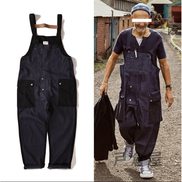 オーバーオール デニム 切り替 メンズ サロペットパンツ ジーンズ つなぎ オールインワン ペインター ワークパンツ 作業服 大きいサイズ アメカジ カーゴパンツ