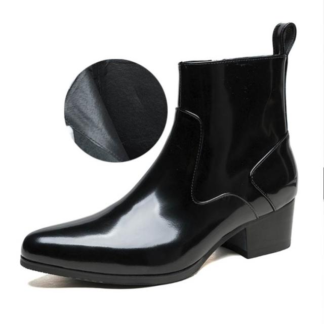 高め ドレスブーツ ホストブーツ メンズ 革靴 ブーツ 身長アップ 5cm
