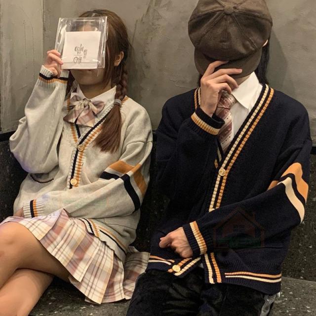 女子高生 新モデル 学生 制服 カーディガン 通学 スクールカーディガン