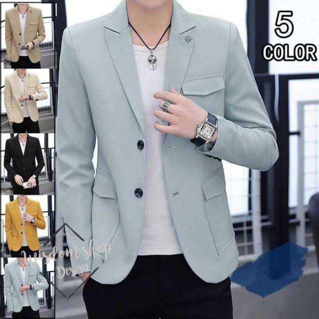 無地 紳士用 テーラード メンズ jacket スーツ テーラードジャケット 長袖 ビジネス ジャケット 通勤 アウター テーラードジャケット 細身 ブレザー