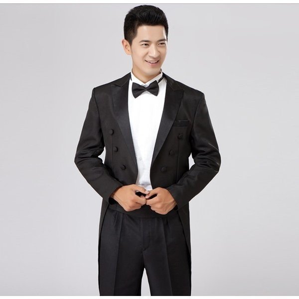 メンズフォーマル 燕尾服 ズボン￥/蝶タイ￥/カマーベルトの4点セット 結婚式パーティ メンズフォーマル お呼ばれ 披露宴 タキシードスーツ