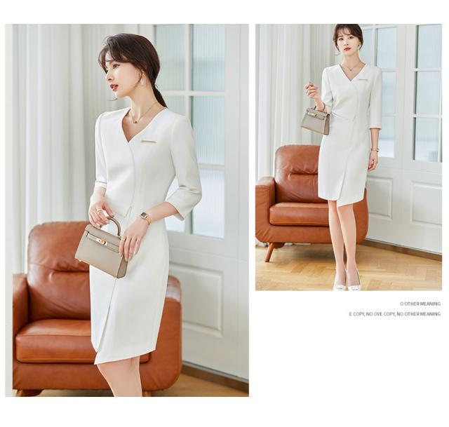 受付 制服 ワンピース レディース 夏 事務服 オフィス エステサロン