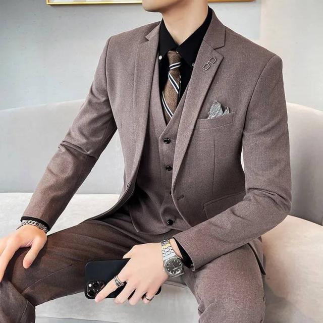 M-6XL スリーピーススーツ メンズ 無地 メンズスーツ おしゃれスーツ