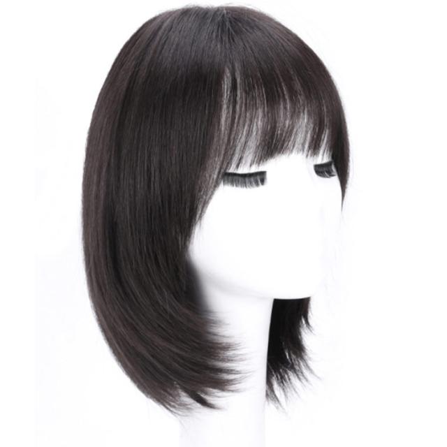 人毛100% ウィッグ レディース ミディアム 自然 フルウィッグ 耐熱