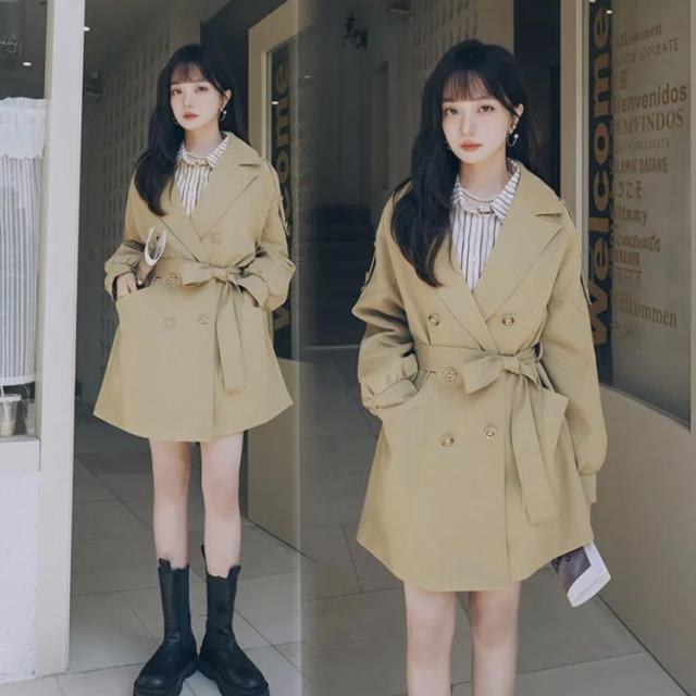トレンチコート アウター コート レディース ボリューム袖 キャンディ