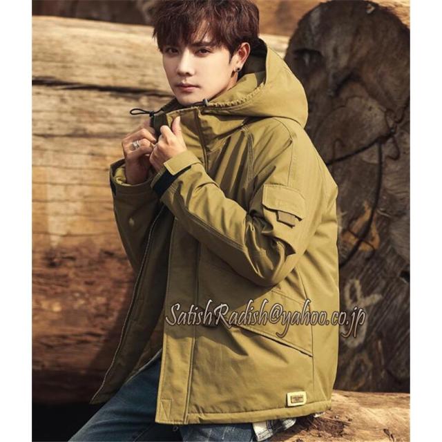 中綿コート ミリタリージャケット パーカージャケット メンズ 厚手 防寒 カジュアル フード付き 防水バイク自転車 アウトドア 秋冬物 無地
