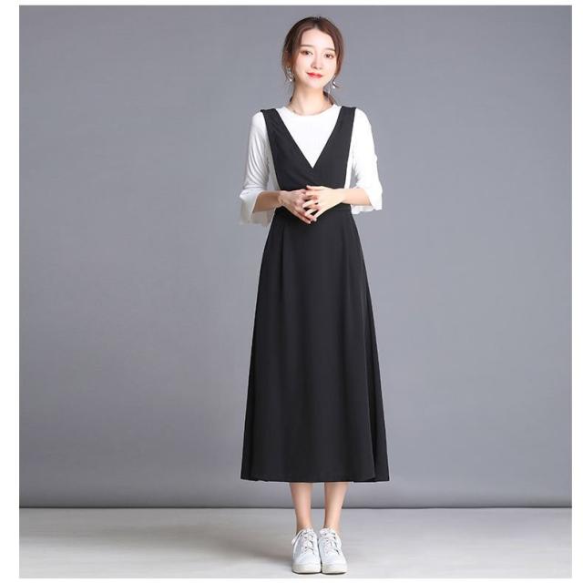 ロングワンピース ワンピース レディース タンクワンピース  ジャンパースカート ジャンスカ リゾート 大人 シンプル 可愛い 重ね着 春 夏 大きいサイズ