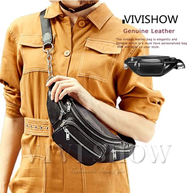 ウエストバック ウエストポーチ ボディバッグ レディース 本革 牛革 レザー 銀面 ショルダーバッグ 斜め掛け コンパクト バッグ オシャレ カッコいい 彼女 母