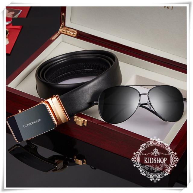 ベルト メンズ 革 オートロック式 バックル 無段階 穴なし ワンタッチ スライド ラチェット式 ビジネス カジュアル　眼鏡2点セットプレゼント