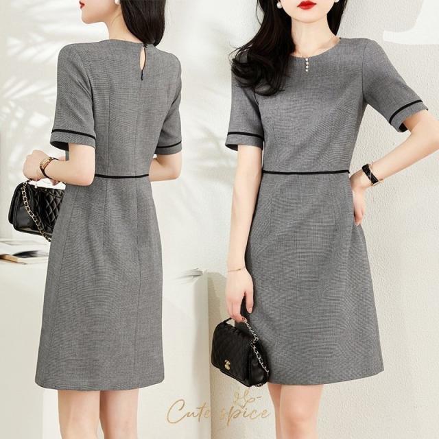 ワンピース レディース 40代 きれいめ 膝丈ワンピース 春夏 半袖ワンピース 無地 ストレートスカート オシャレ大人 ゆったり 通勤OL シンプル韓国風 30代