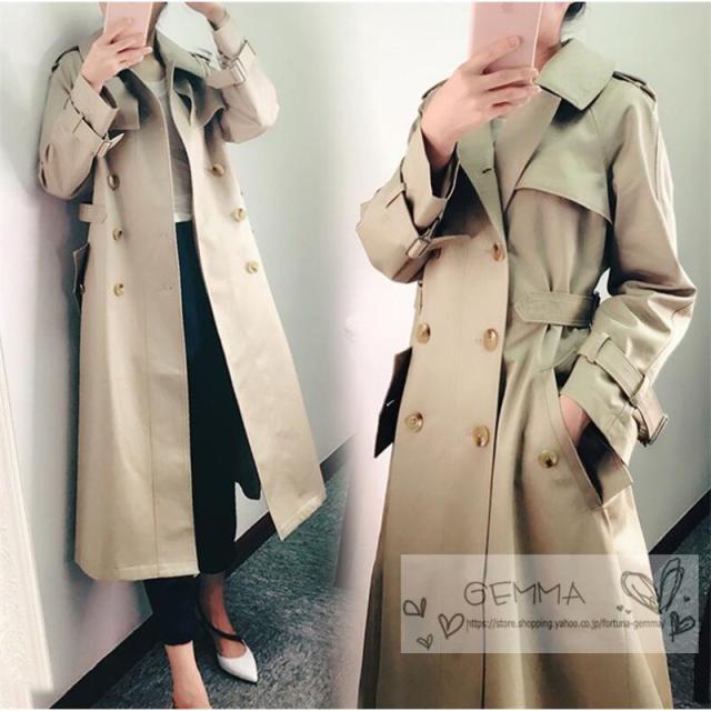 大人気 トレンチコート レディース スプリングコート チェスターコート  着痩せ カジュアル アウター 春物 春服 ロング丈 無地 通勤OL オシャレ  新作登場