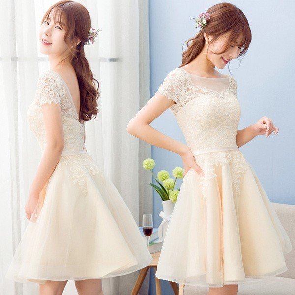 花嫁ミニ ウェディングドレス/結婚式/披露宴/二次会 ウェディングドレス パーティードレス ビスチェ ウエディングドレス 二次会 ドレス ミニドレス