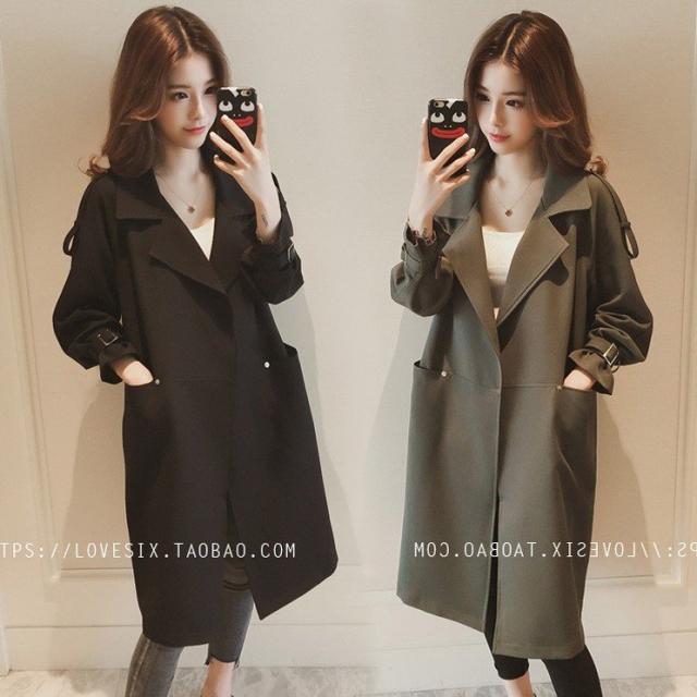 トレンチコート レディース 秋冬 スプリングコート 大きいサイズ 無地 トレンチコート 薄手 韓国風 ロング丈コート アウター 通勤 キレイめ 新作 2色