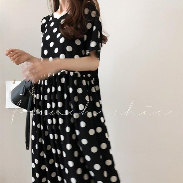 ワンピース レディース 40代ワンピース 春夏新作 きれいめ マキシワンピース 半袖 ドット柄ワンピース フレアスカート オシャレ ボヘミア風 お出かけ 大人 ワンピース レディース 40代ワンピース 春夏新作 きれいめ マキシ