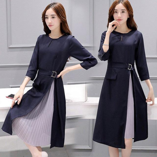 ワンピース  レディース 秋 長袖ワンピ  プリーツスカート きれいめ 40代 ロング丈  着痩せ 通勤 OL ワンピースセットアップ 結婚式ドレス 大人 おしゃれ