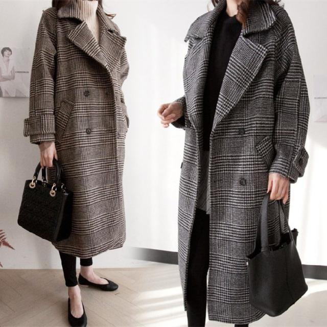 チェスターコート レディース 秋冬 40代 ロングコート チェック柄ジャケット ラシャコートチェスターコート 韓国風 アウター 通勤 着痩せ ゆったり オシャレ上品
