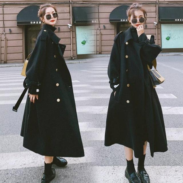 チェスターコート レディース 秋冬 40代 チェスターコート 黒 ロング丈 ラシャコートひざ下 厚手オーバー ゆったりアウター 通勤 着痩せ オシャレ 大人