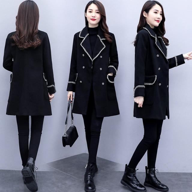 チェスターコート レディース 秋冬 40代 チェスターコート 黒 ミディアム丈 ラシャコート 厚手オーバー ゆったりアウター 通勤 着痩せ オシャレ 大人