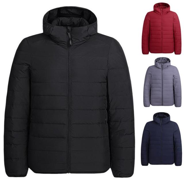 ダウンジャケット メンズ コート ダウンコート 長袖 冬服 防寒 アウトドア ショット丈アウター フード付き 人気 通勤 ビジネスコート 軽量ジャケット40代50代
