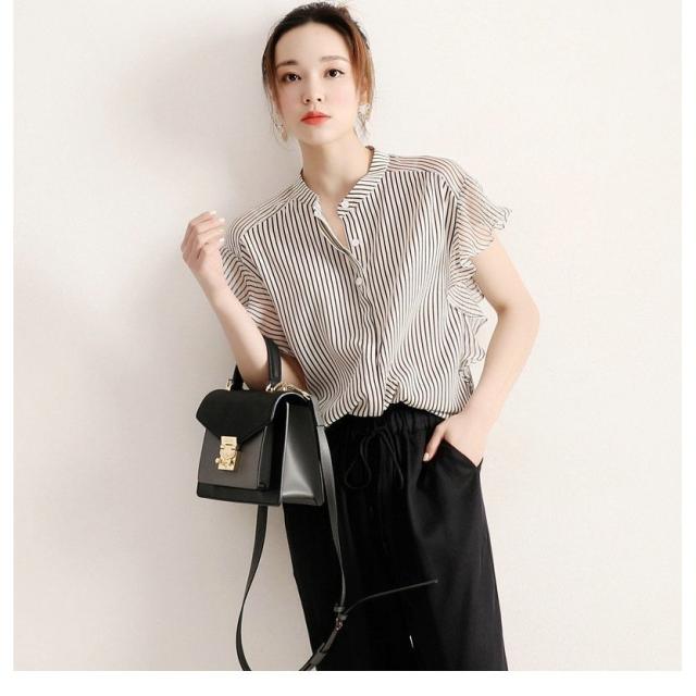 ブラウス レディース 半袖 40代 30代 シフォンブラウス オフィス 夏 おしゃれ 韓国風 トップス シャツ シフォン きれいめ カジュアル 大人 通勤 上品 着痩せ