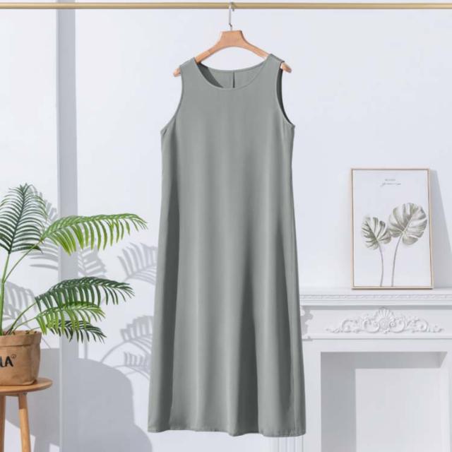 シルク ワンピース タックスリーブ ロングワンピース レディース