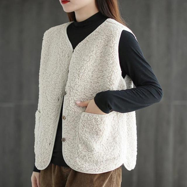 ボアベスト レディース ベスト 前開き ボア ムートンベスト レディース