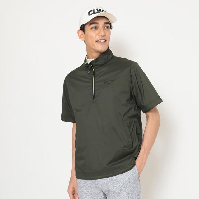 キャロウェイ メンズ  ストレッチミニリップハーフジップブルゾン（カーキ・サイズ：M） CALLAWAY CW25-C25216100-KH-M返品種別A