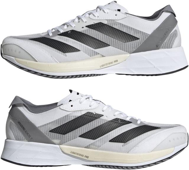 アディダス ADJ-GX6646-240 メンズ ランニングシューズアディゼロ ジャパン 7 M（フットウェアホワイト/コアブラック/グレースリー・24.0cm）adidas ADIZERO JAPAN 7 M[ADJGX6646240] 返品種別A