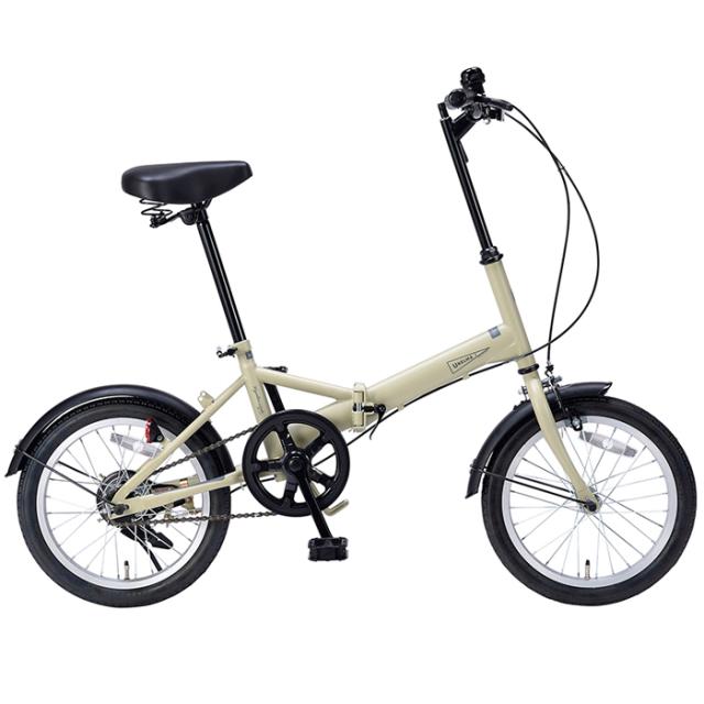 マイパラス 16インチ折りたたみ自転車 【メーカー直送・他商品との同時購入不可】（サンドベージュ） MYPALLAS MF-101-SA返品種別B