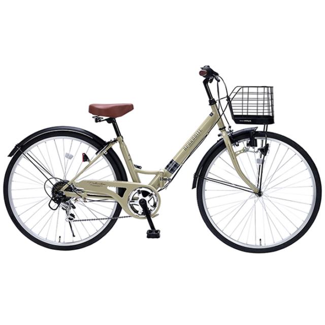マイパラス MC-507-CA 26インチ折りたたみシティサイクル シマノ6段変速 肉厚チューブ 【メーカー直送・他商品との同時購入不可】（カフェ）MYPALLAS[MC507CA] 返品種別B