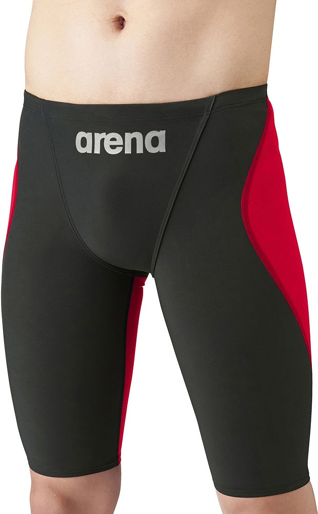 アリーナ 男性用　競泳水着　ハーフスパッツ（ブラック/レッド・サイズ：S） ARN1011M-BKRD-S返品種別B