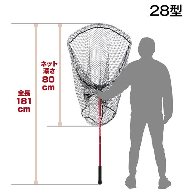 プロックス どでかランディングネット7035R 28型/ラバーコート(柄レッド) PROX　特大ランディングネット PX7035R28R返品種別A