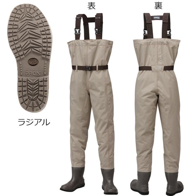 プロックス テフロンポリエステルウェダー チェスト ラジアルソール(3L/4Lサイズ28〜29.5cm)ライトキャメルベージュ PX33123L4L返品種別A
