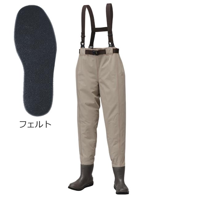 プロックス テフロンポリエステルウェダー ウエスト フェルトソール(Sサイズ24〜24.5cm)ライトキャメルベージュ PROX PX3332S返品種別A