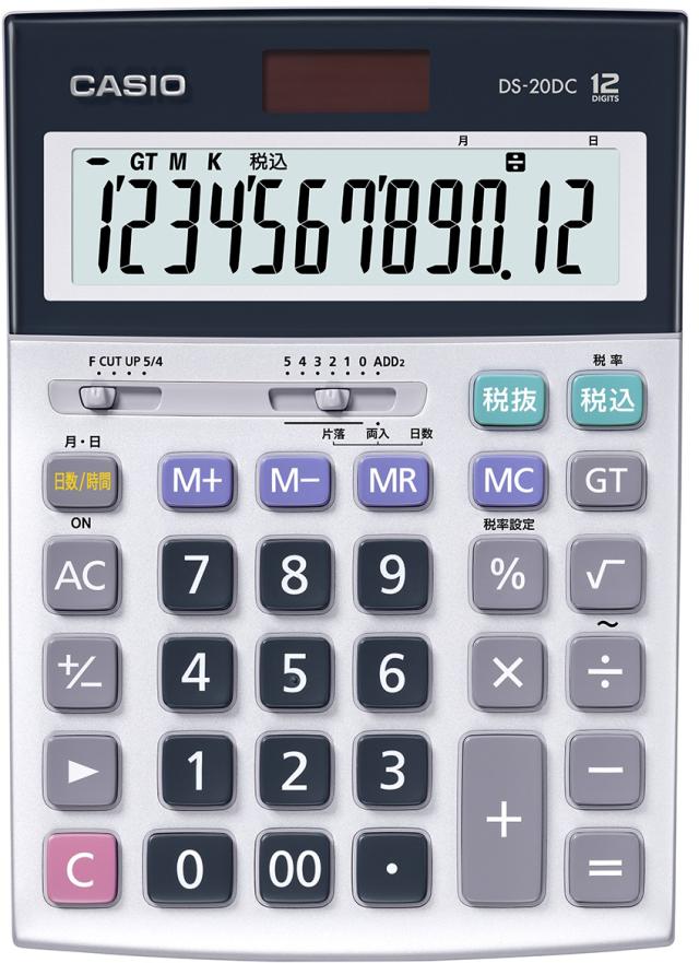 カシオ DS-20DC 本格実務電卓 12桁日数＆時間計算タイプ　デスクタイプ[DS20DCN] 返品種別A