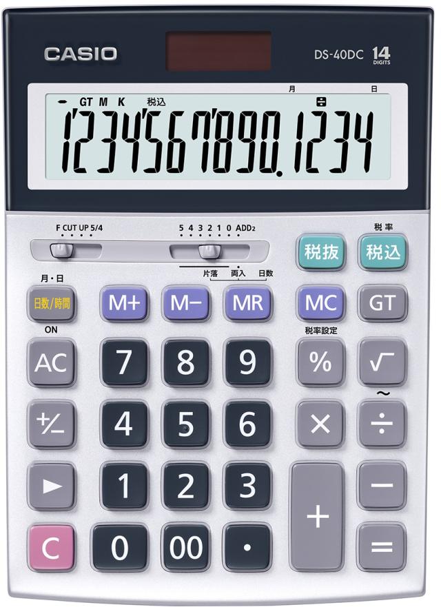 カシオ DS-40DC 本格実務電卓 14桁日数＆時間計算タイプ　　デスクタイプ[DS40DC] 返品種別A